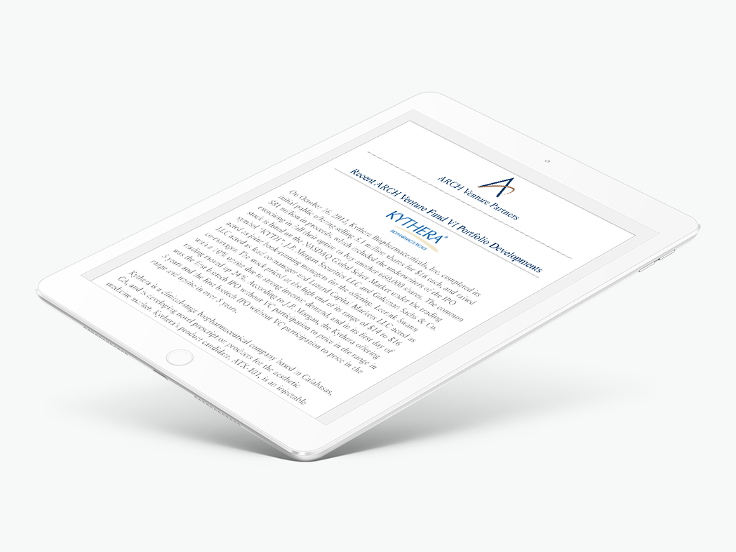 ARCH Venture Partners | Grady Campbell Incorporated